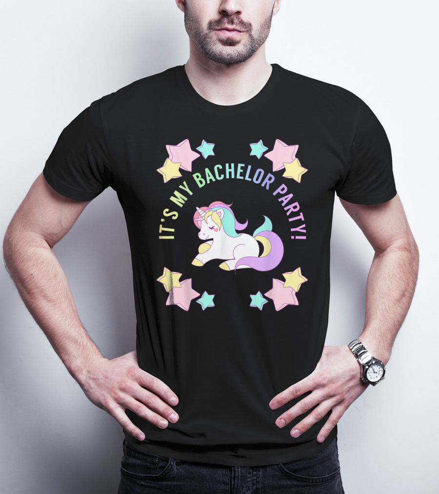 IT'S MY BACHELOR PARTY Unicorn And Stars T-Shirt