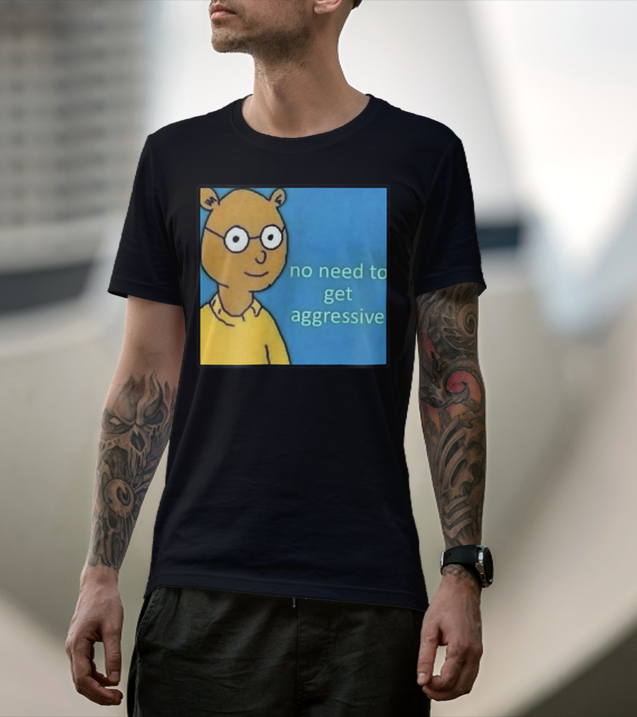 No Need To Get Aggressive Meme Bear Funny Aesthetic T-Shirt