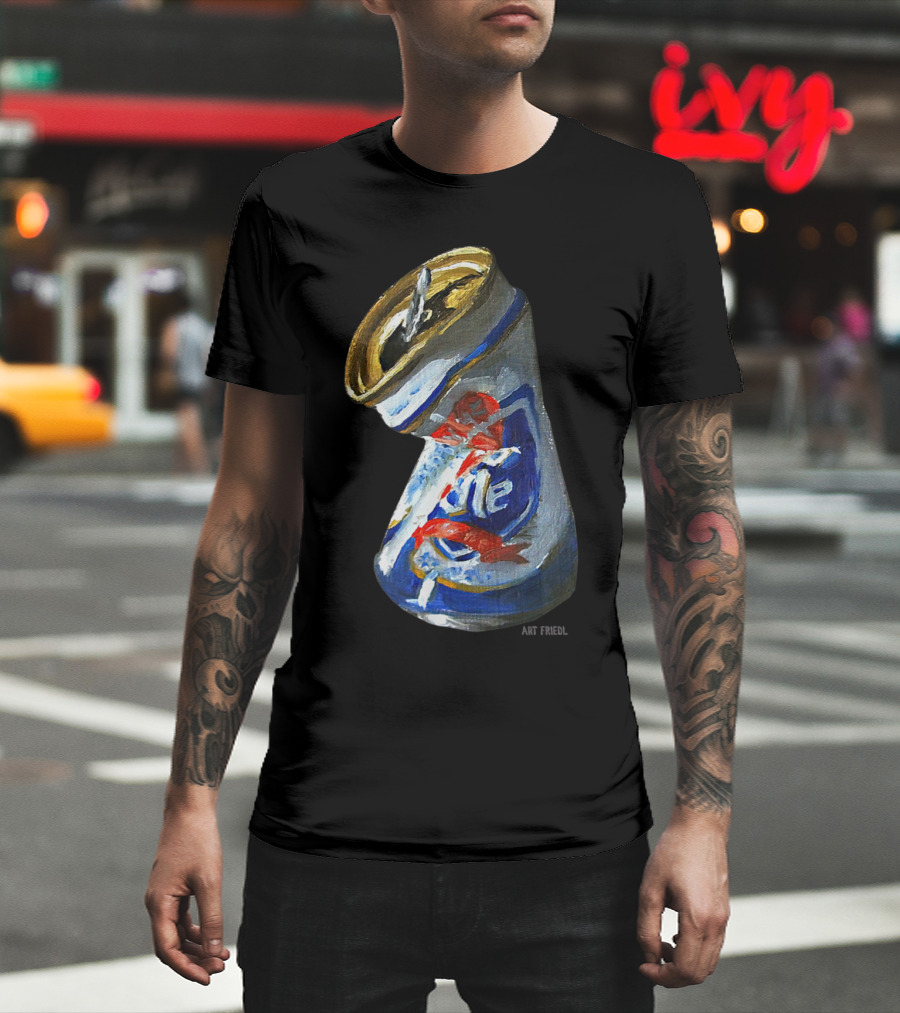 Pabst Blue Ribbon Crushed Beer Can T-Shirt