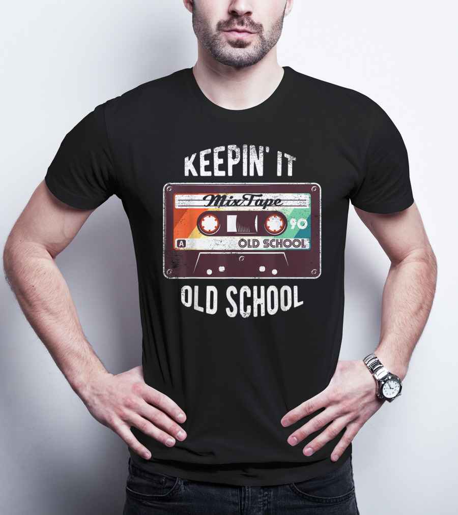 Keepin' It Old School Mixtape 90 Cassette T-Shirt