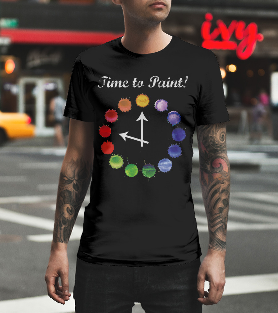 Time To Paint Colorful Clock Palette T-Shirt