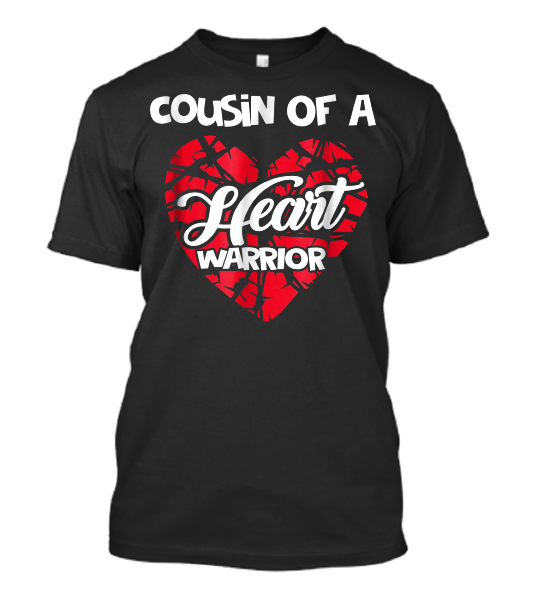 Cousin Of A Heart Warrior Red Ribbon Heart Support T-Shirt