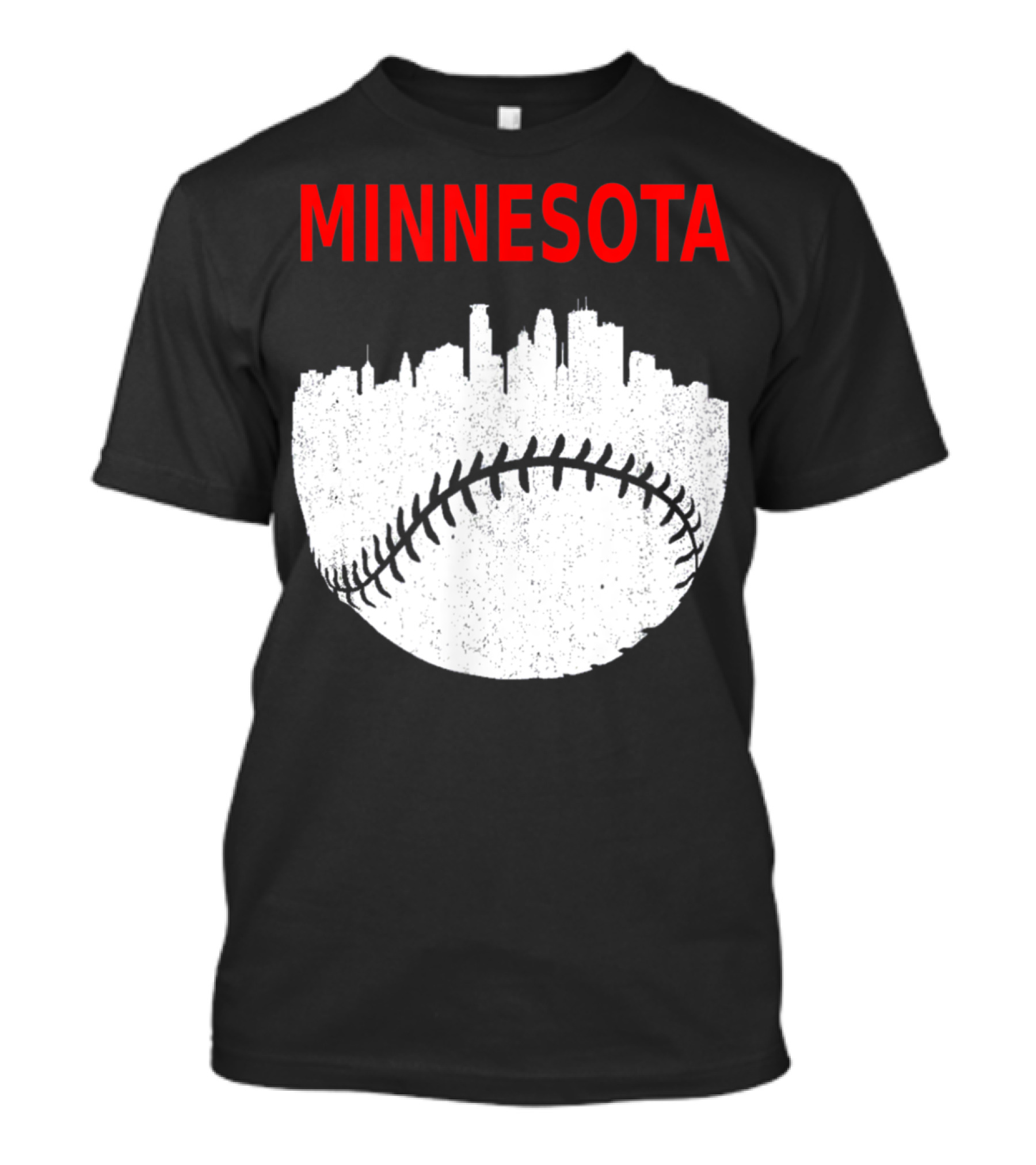 Minnesota Baseball Minneapolis Cityscape Retro Vin T-Shirt