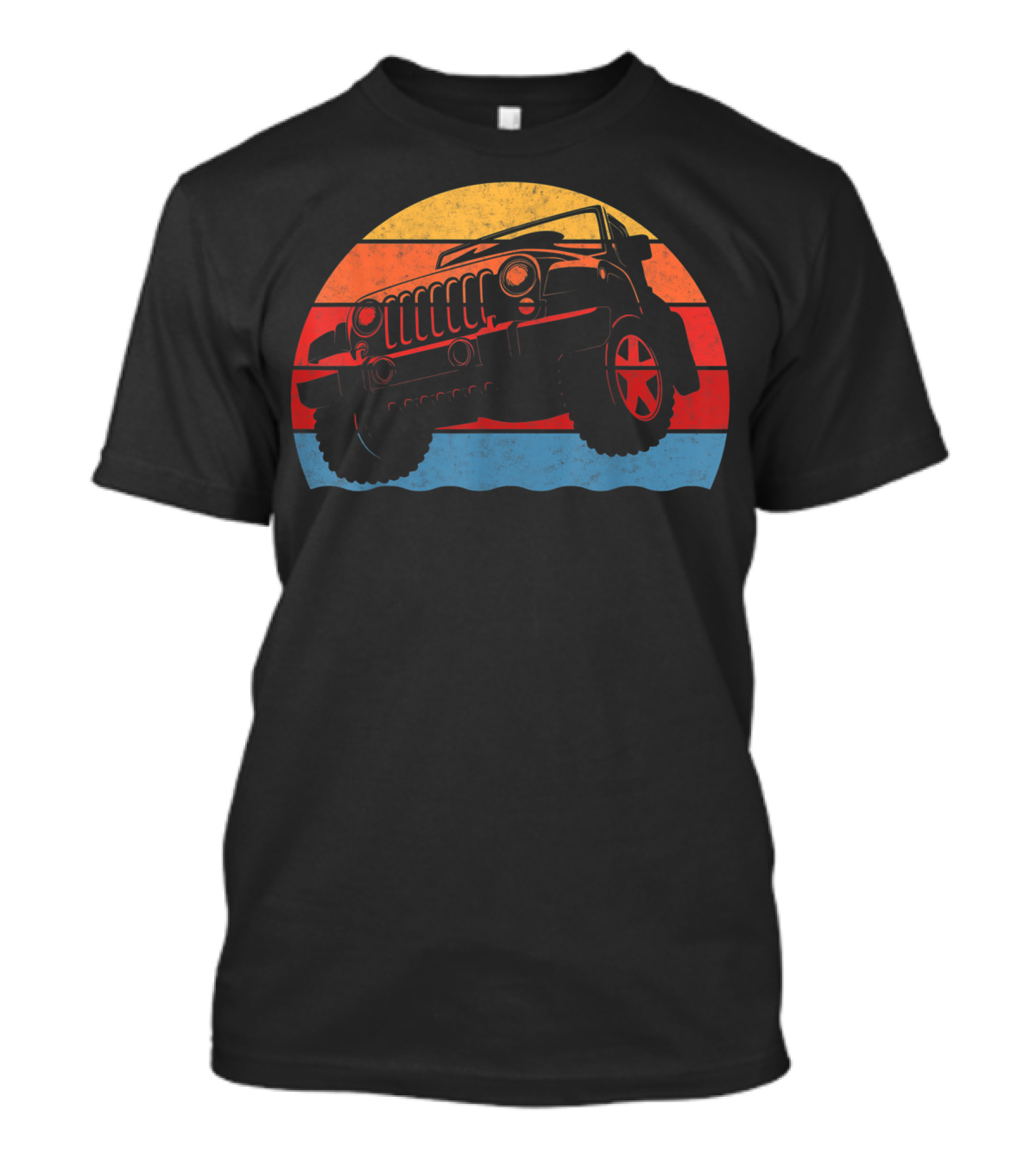 Retro Vintage Jeeps Great 4x4 70s Sunset Stripes T-Shirt