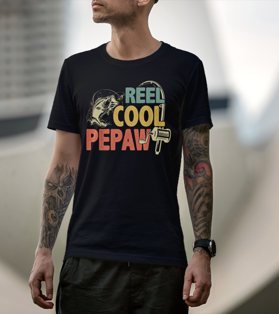 Retro Vintage Reel Cool Pepaw For Fishing Enthusiasts T-Shirt