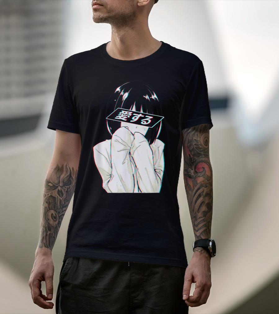 Sad Anime Girl Ai Suru Trashy Waifu Clothing Anime T-Shirt