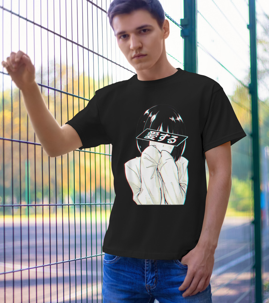 Sad Anime Girl Ai Suru Trashy Waifu Clothing Anime T-Shirt