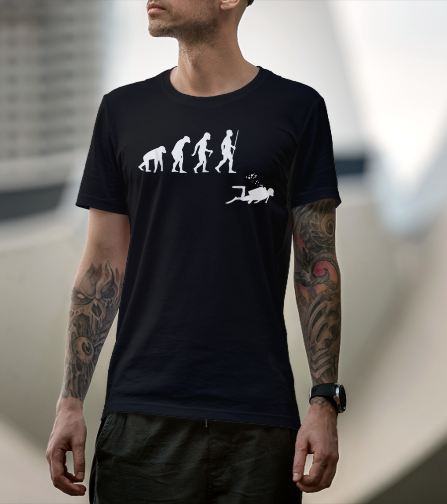 Scuba Diving Evolution Journey Through Time T-Shirt