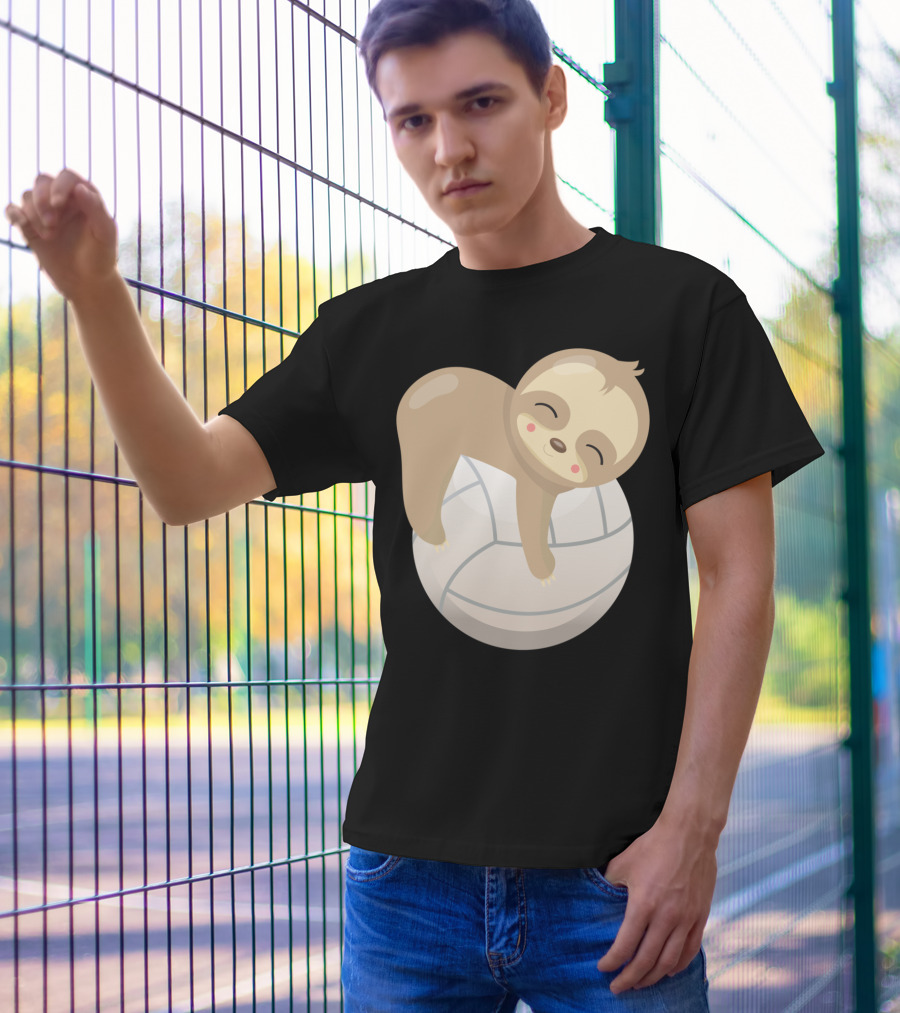 Sloth Volleyball Animal Love Cute Sleeping Baby T-Shirt