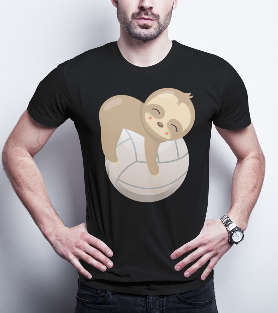 Sloth Volleyball Animal Love Cute Sleeping Baby T-Shirt
