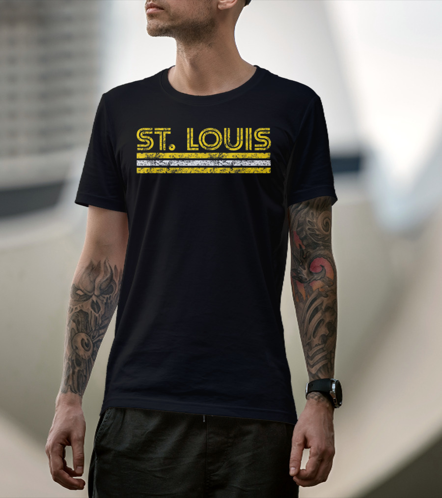 St Louis Missouri Vintage Stripes T-Shirt