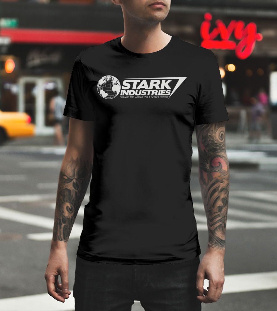 Stark Industries Change The World For A Better Future Logo Globe T-Shirt