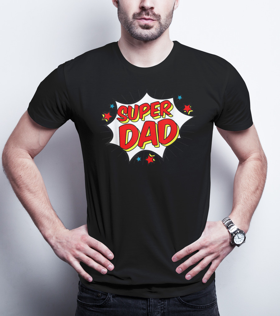 Superhero Super Dad Comic Book Style Matching Family Hero T-Shirt