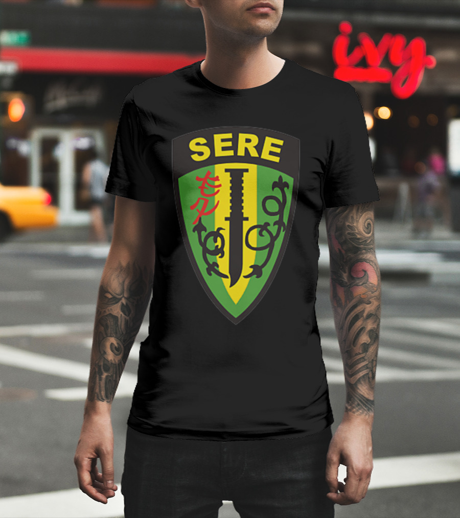 SERE Survival Evasion Resistance And Escape Military Patch With Dagger Emblem T-Shirt