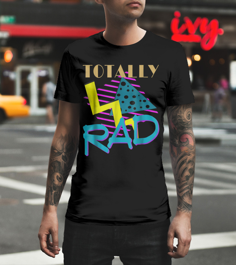Totally Rad 1980s Vintage Eighties Style With Geometric T-Shirt