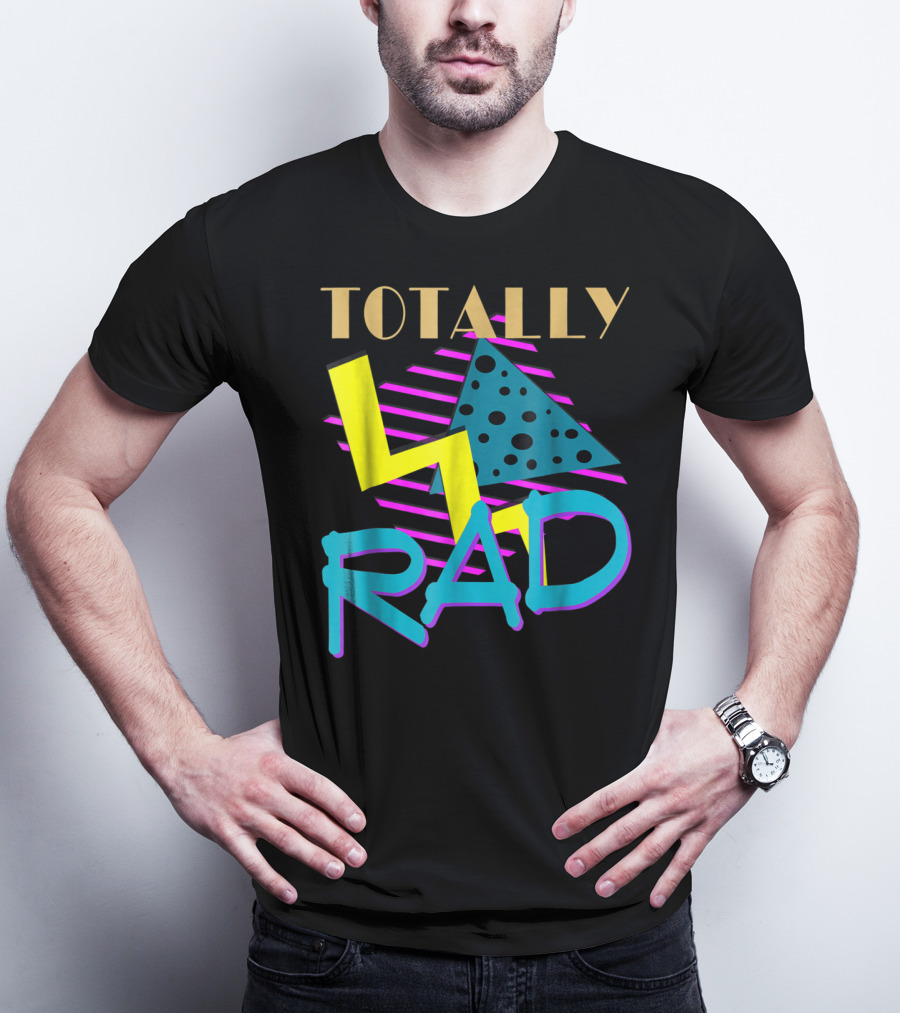 Totally Rad 1980s Vintage Eighties Style With Geometric T-Shirt