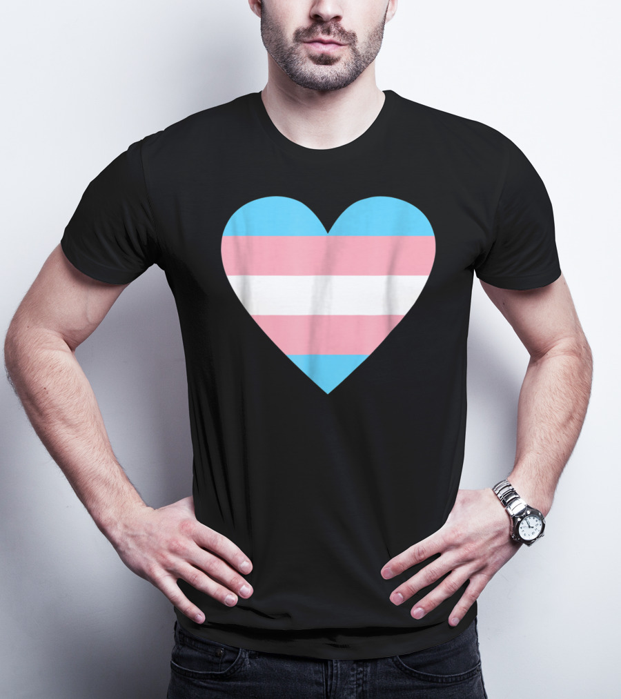 Transgender Flag Heart For Pride T-Shirt