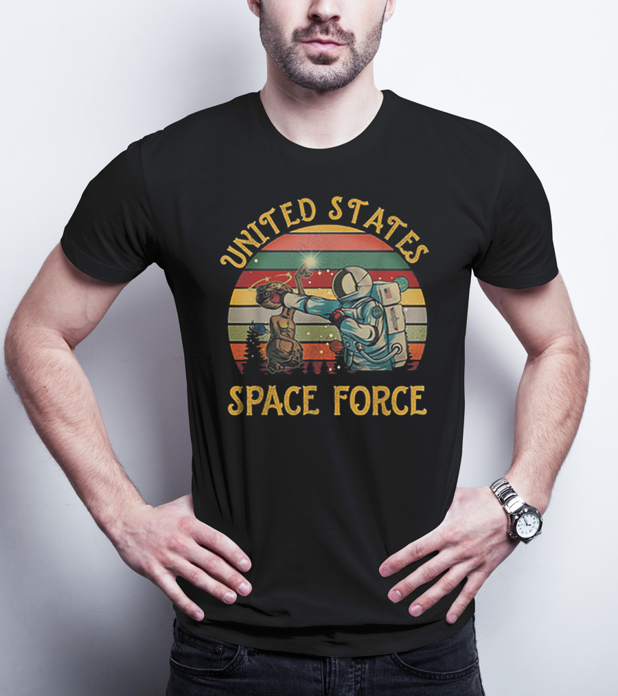 United States Space Force Astronaut Punching Vintage Retro Suns T-Shirt