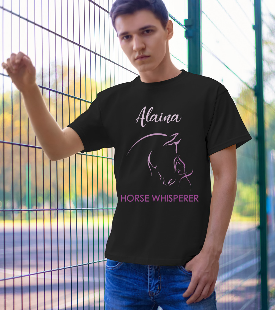 Alaina Horse Whisperer Personalized Name Elegant Horse T-Shirt