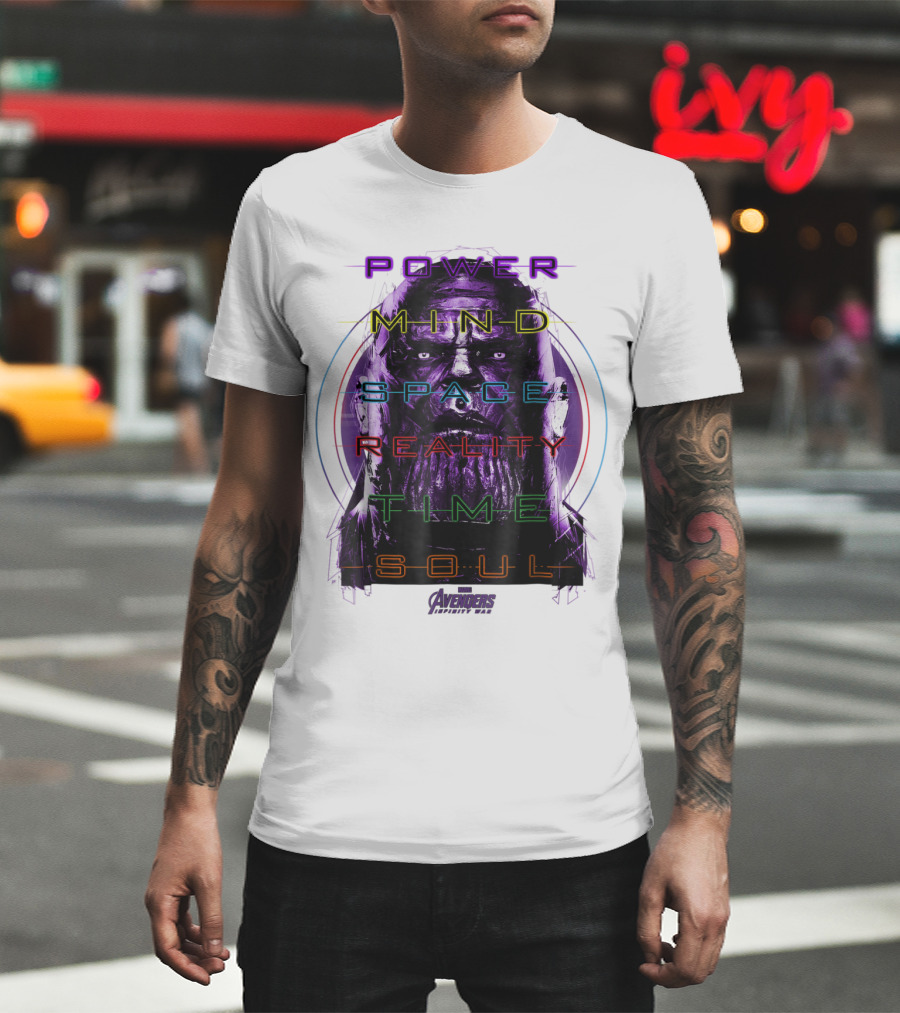 Marvel Avengers Infinity War Thanos Power Mind Space Reality Time Soul T-Shirt