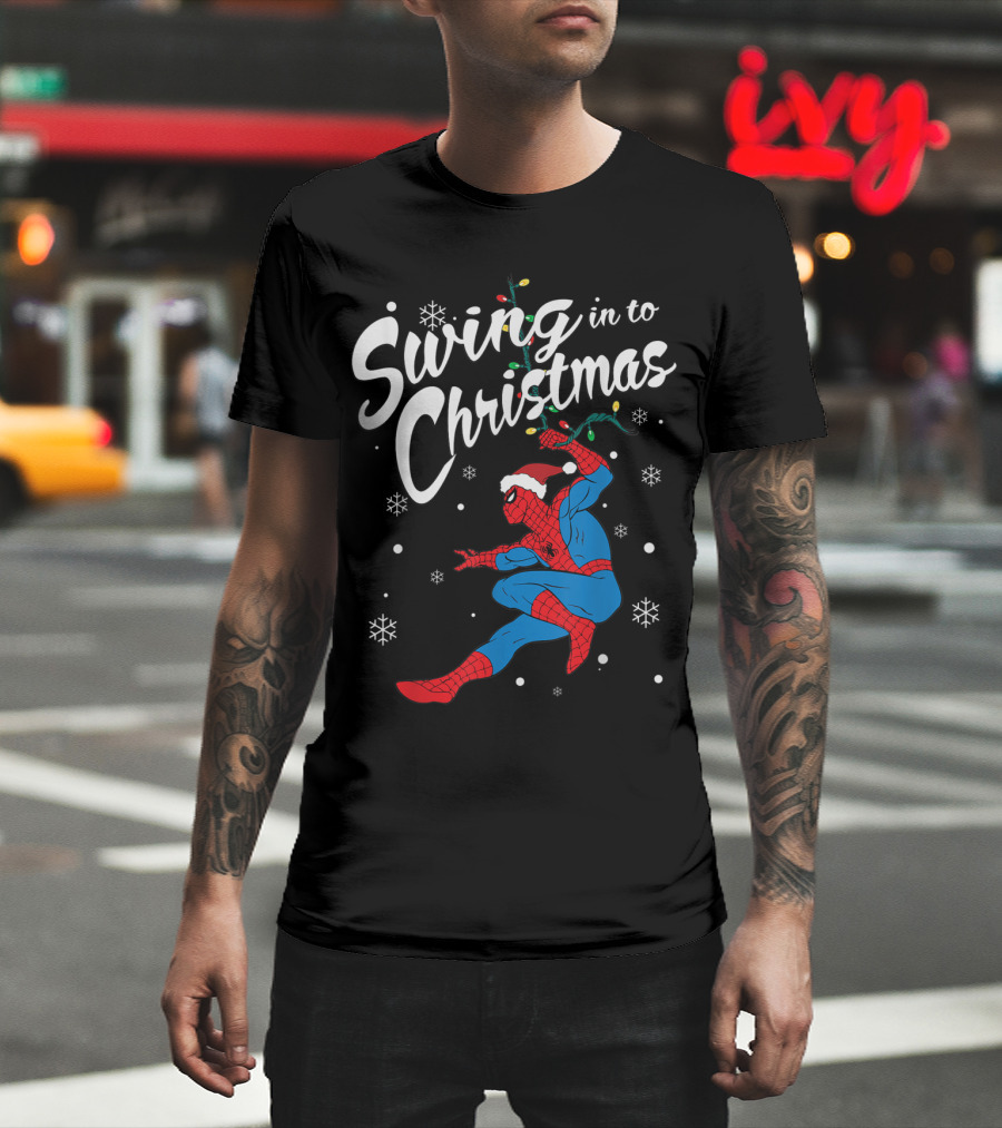 Swing In To Christmas With Marvel Spider-Man T-Shirt
