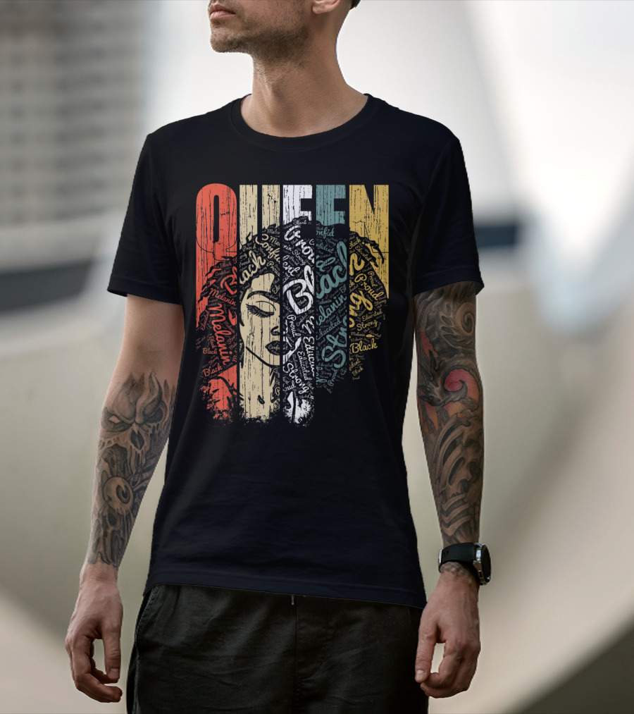 Queen Melanin Black Strong Empowered African American Woman T-Shirt