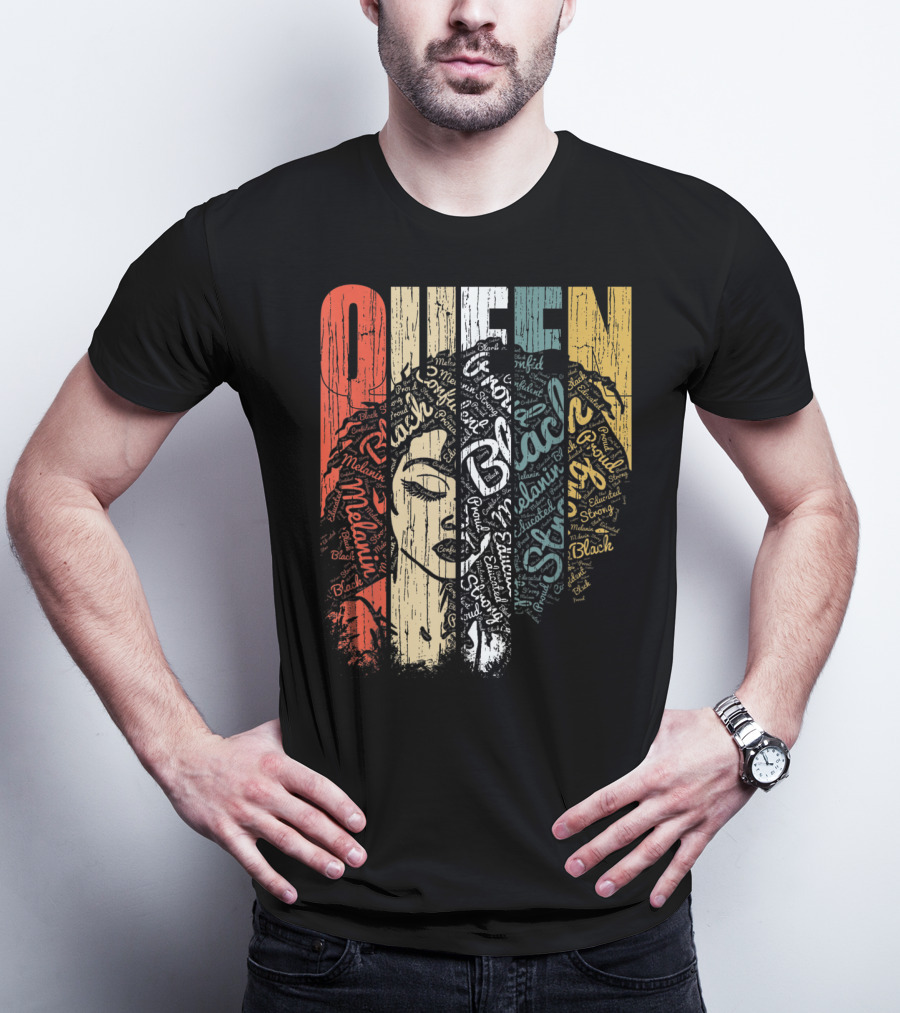 Queen Melanin Black Strong Empowered African American Woman T-Shirt
