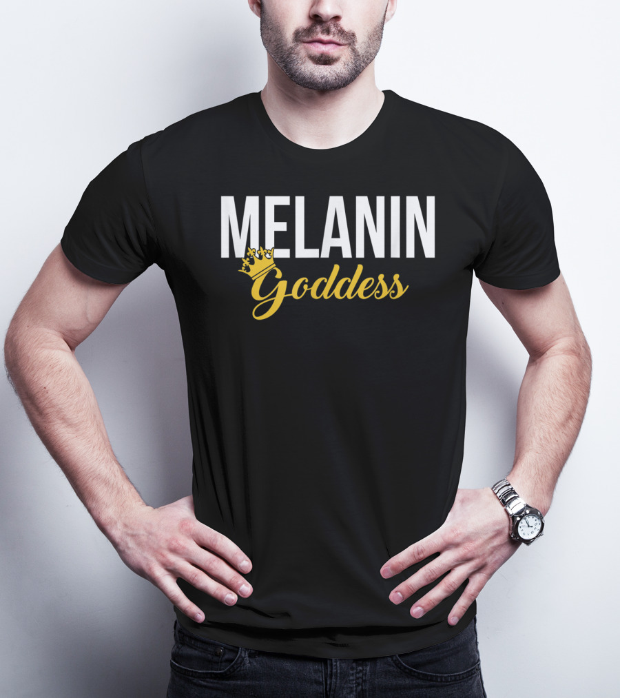 Melanin Goddess Crowned In Gold T-Shirt