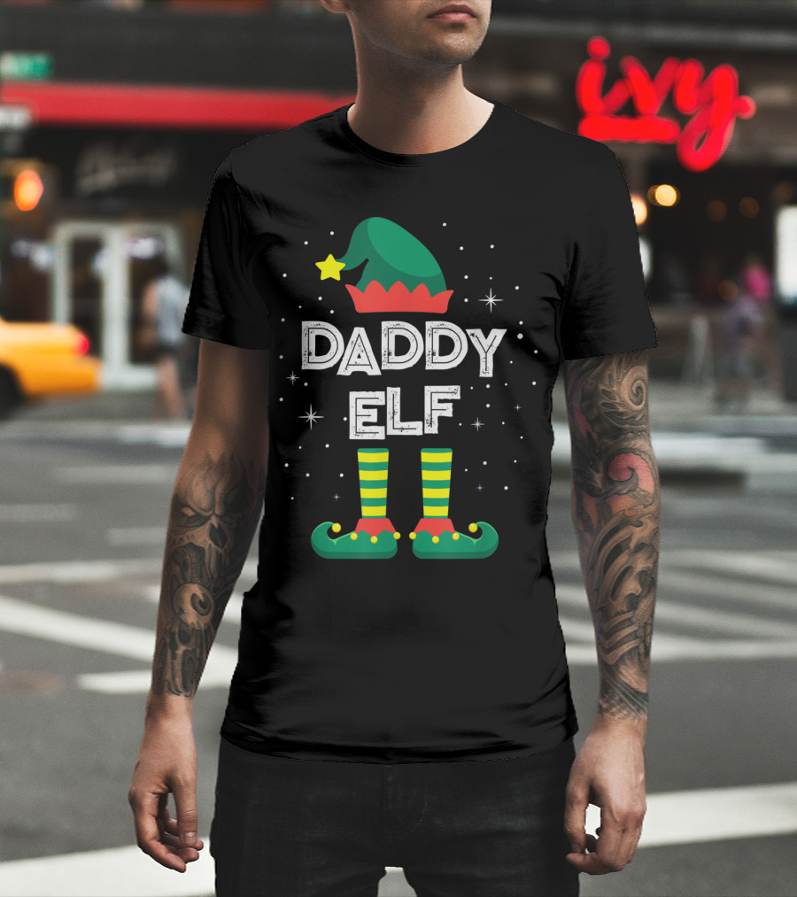 Daddy Elf Funny Family Holiday Christmas T-Shirt