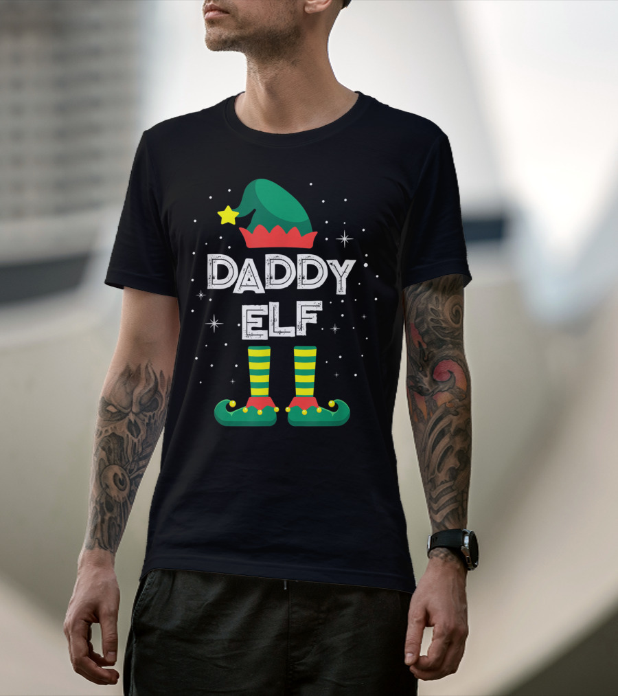 Daddy Elf Funny Family Holiday Christmas T-Shirt