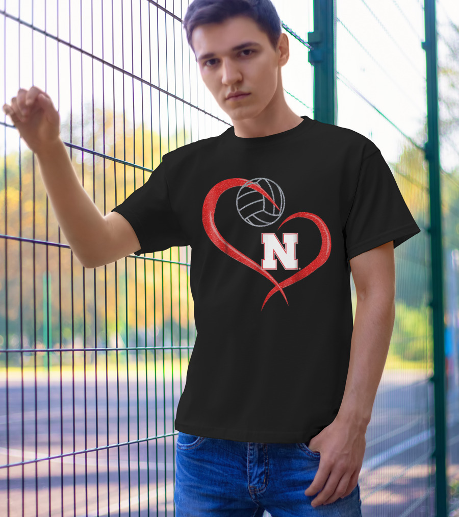Nebraska Cornhuskers Volleyball Heart N T-Shirt