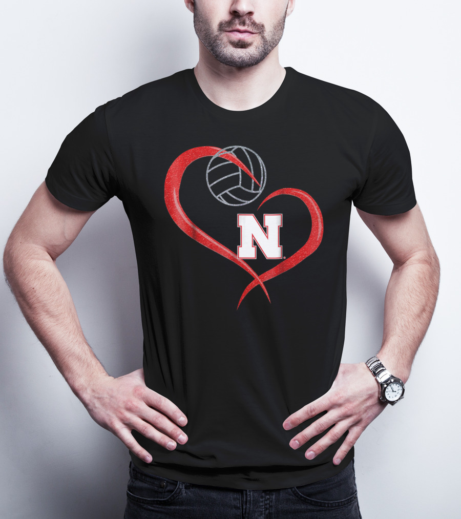 Nebraska Cornhuskers Volleyball Heart N T-Shirt