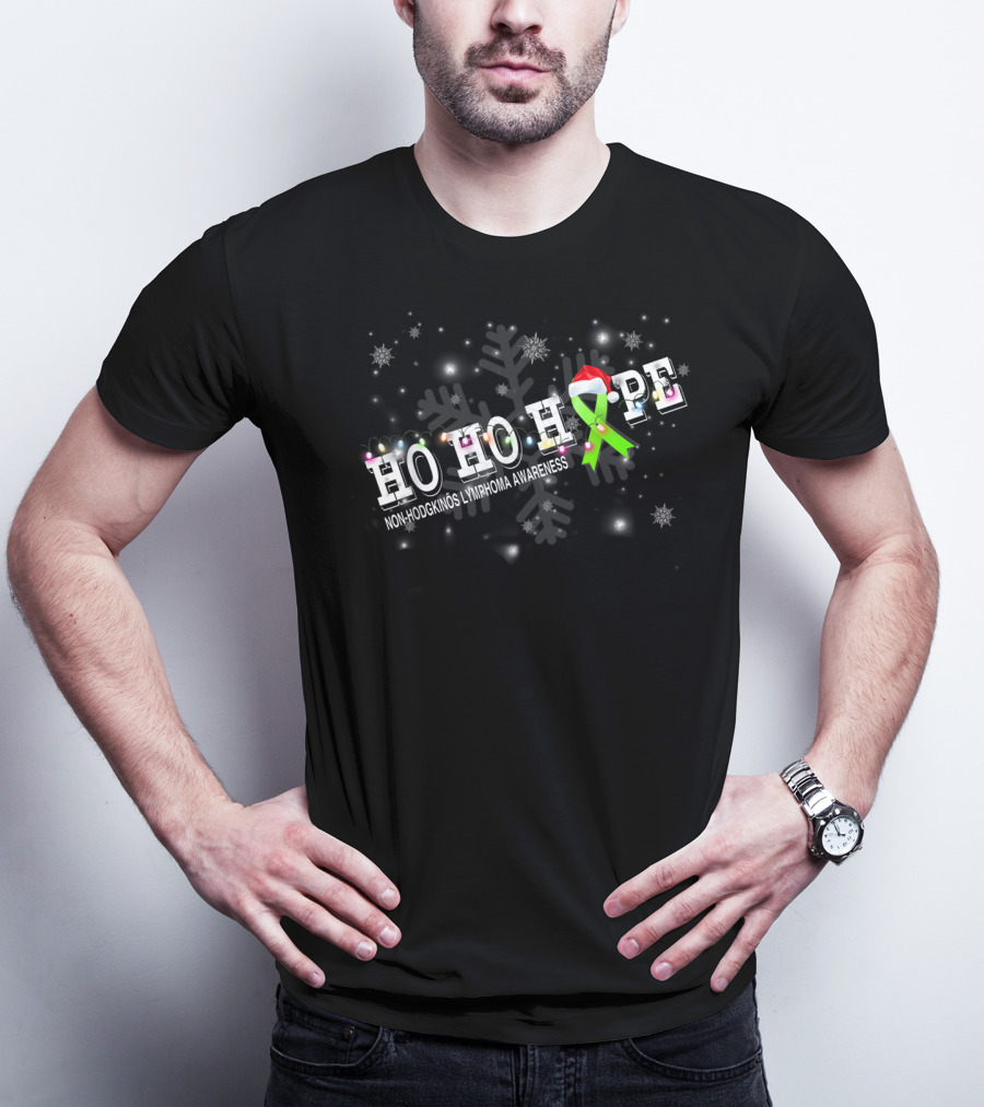 HO HO HOPE Non-Hodgkin's Lymphoma Awareness Christmas T-Shirt