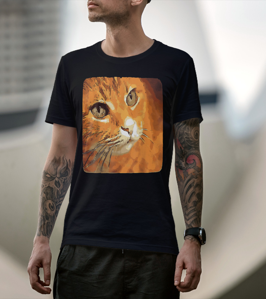 Orange Tabby Cat Face T-Shirt
