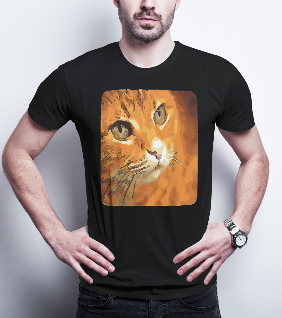 Orange Tabby Cat Face T-Shirt