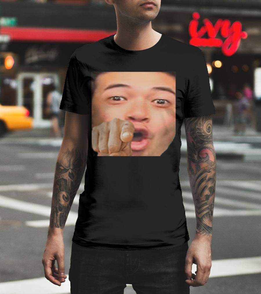 Pogyou Corner Emote Pointing Face Twitch Reaction T-Shirt