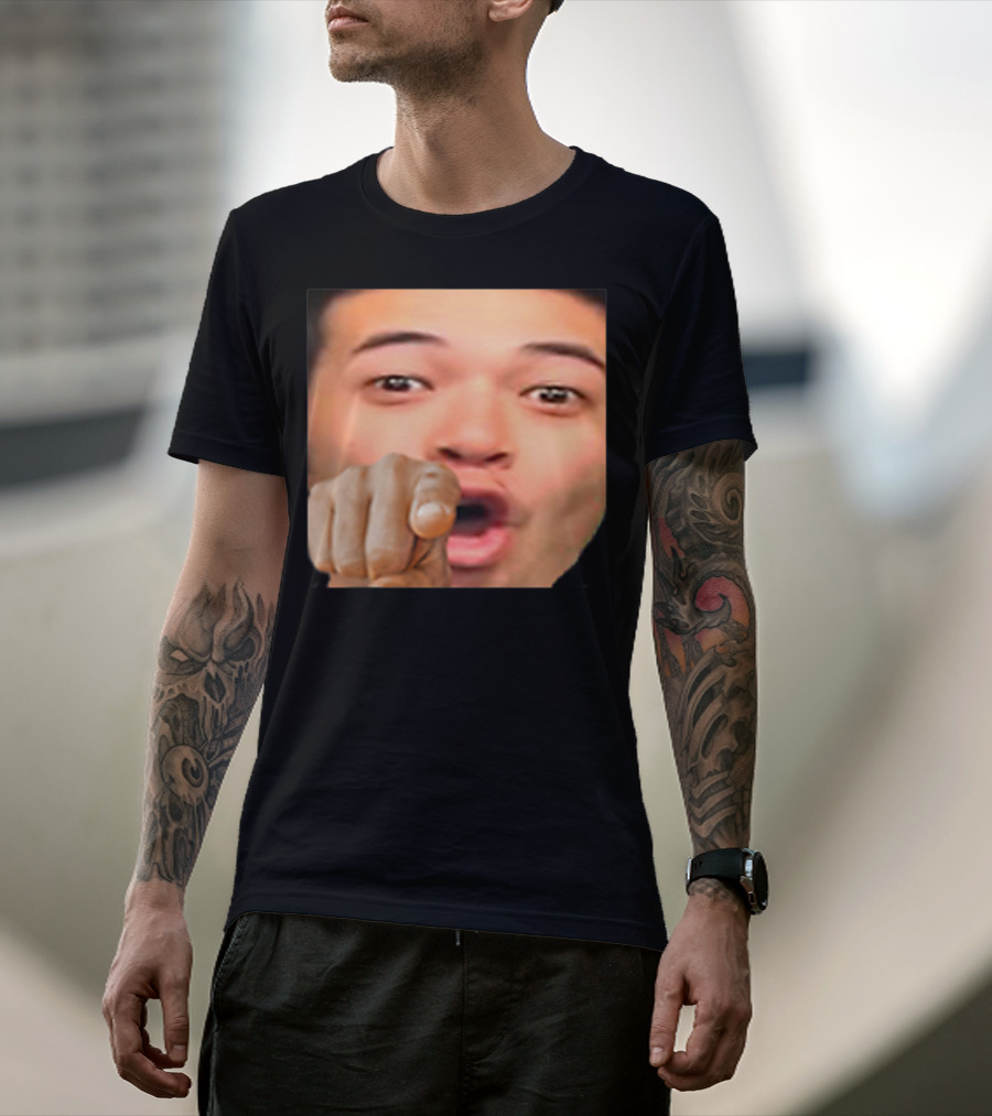 Pogyou Corner Emote Pointing Face Twitch Reaction T-Shirt
