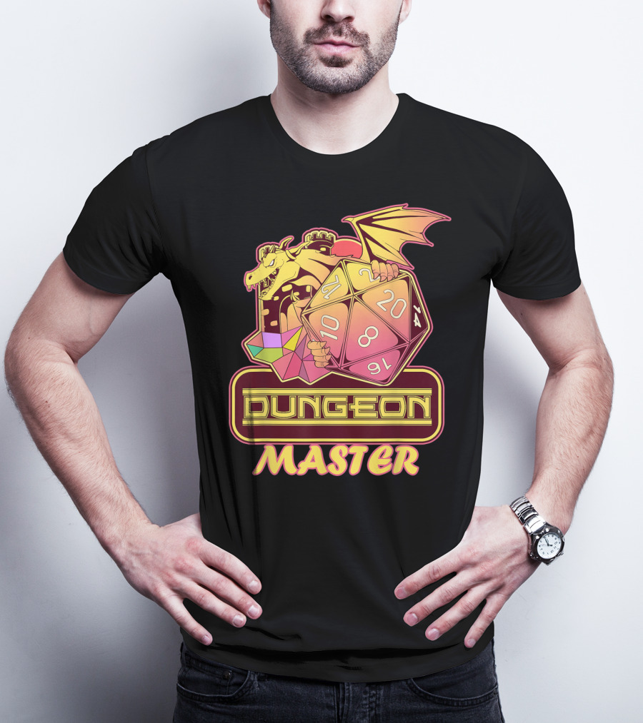 Dungeon Master Retro Tabletop Gaming Vintage Dragon Dice T-Shirt