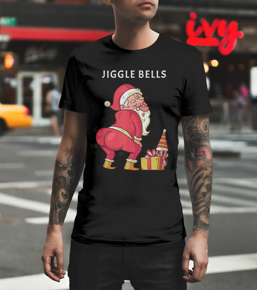 Jiggle Bells Santa Twerking With Gift T-Shirt