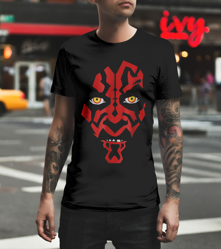 Star Wars Darth Maul Creeping Hooded Face T-Shirt