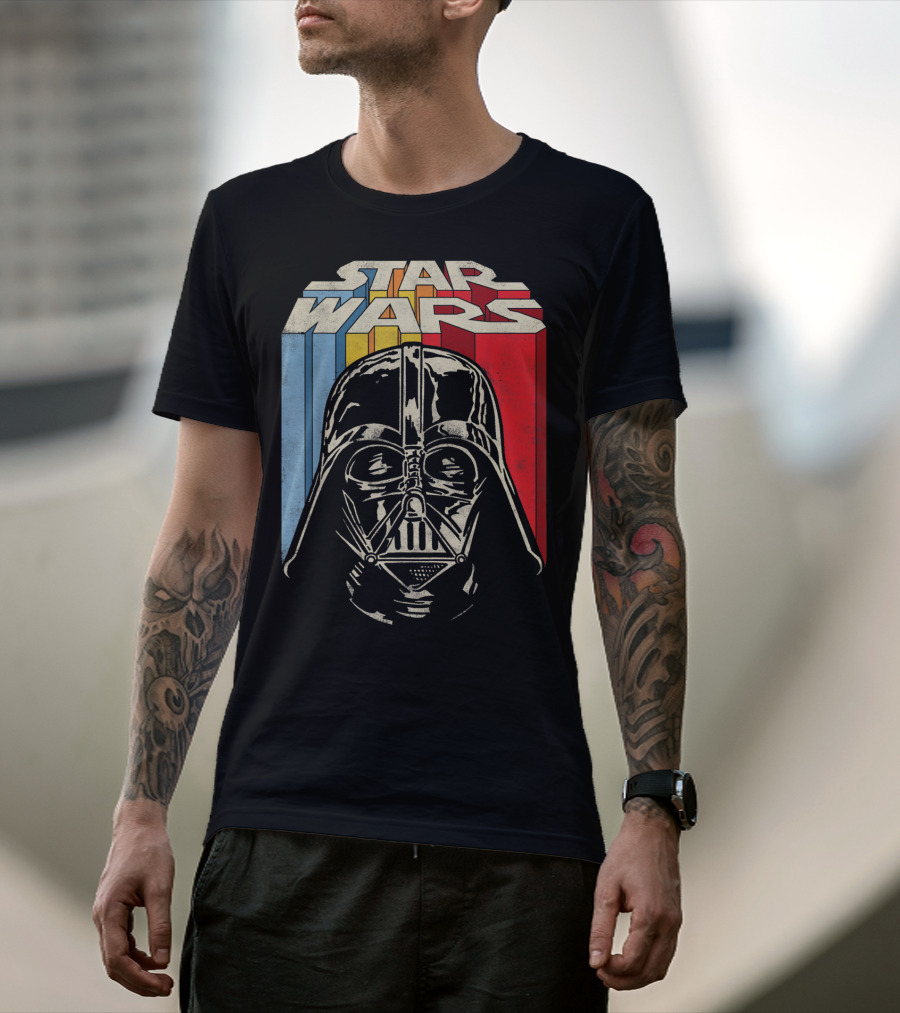 Star Wars Darth Vader Vintage Retro Stripes T-Shirt