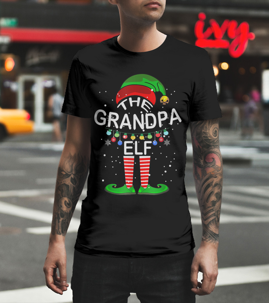 The Grandpa Elf Family Matching Christmas T-Shirt