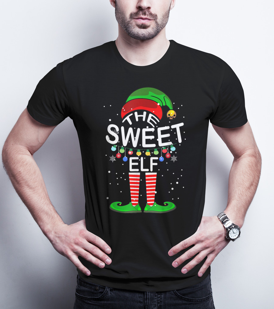 The Sweet Elf Christmas Lights Family Matching Outfits T-Shirt