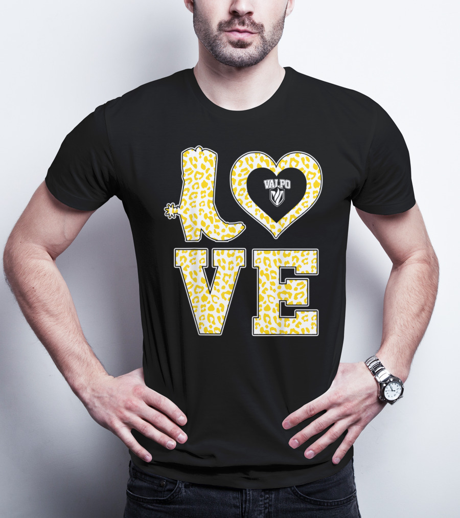 Valparaiso Crusaders Valpo Leopard Love Boot T-Shirt