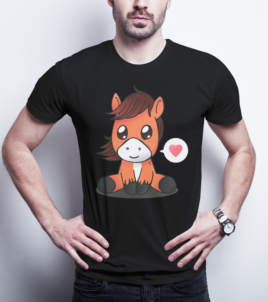 Cute Horse Heart Emoji T-Shirt