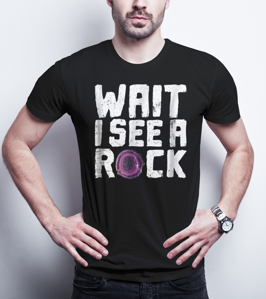Wait I See A Rock Funny Geologist Rock Hounding Geode T-Shirt