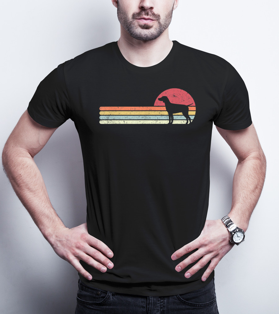 German Pointer Style Retro Sunset T-Shirt