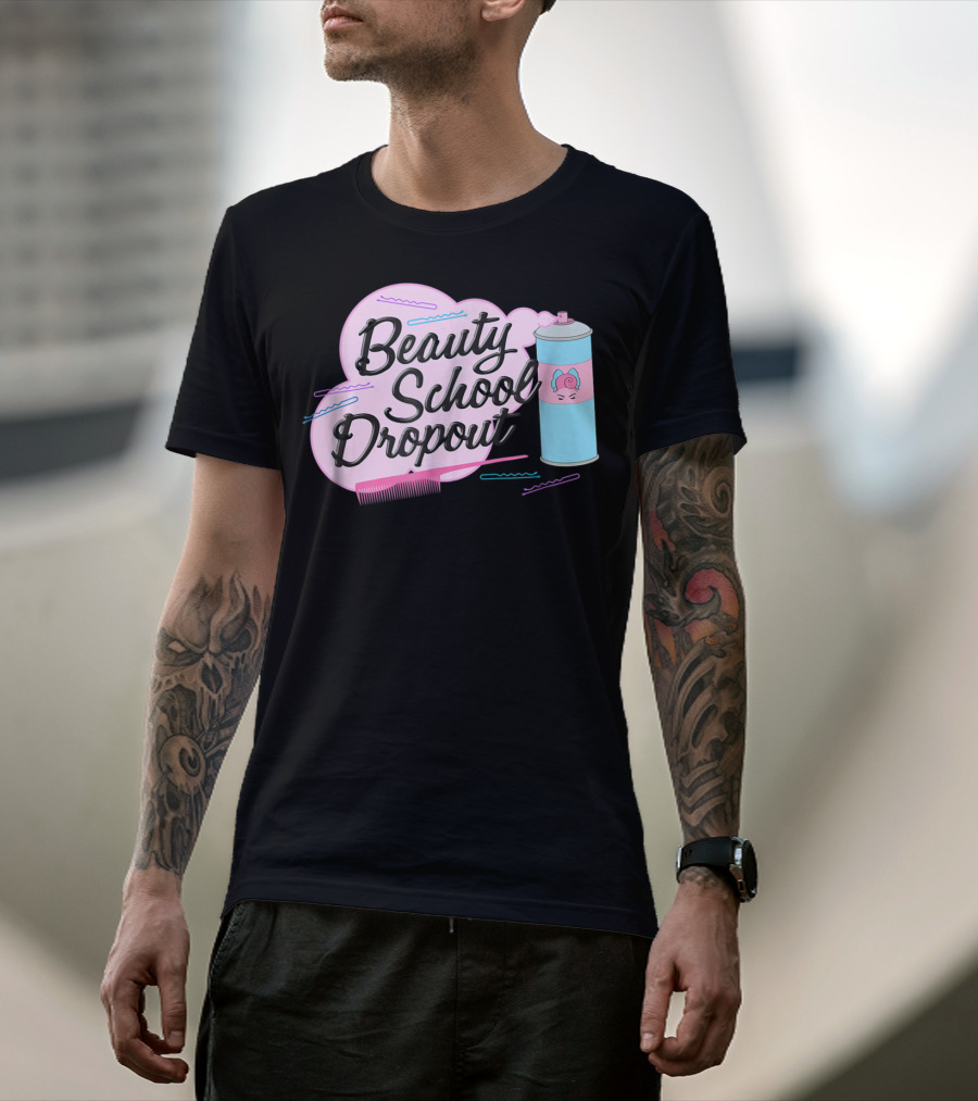 Beauty School Dropout Grease Pink Ladies Can And Comb T-Shirt