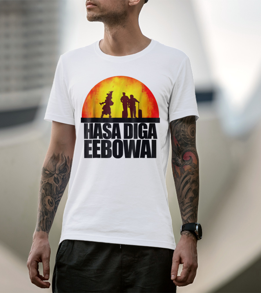 Hasa Diga Eebowai Cultural Travel Silhouette Sunset Scene T-Shirt