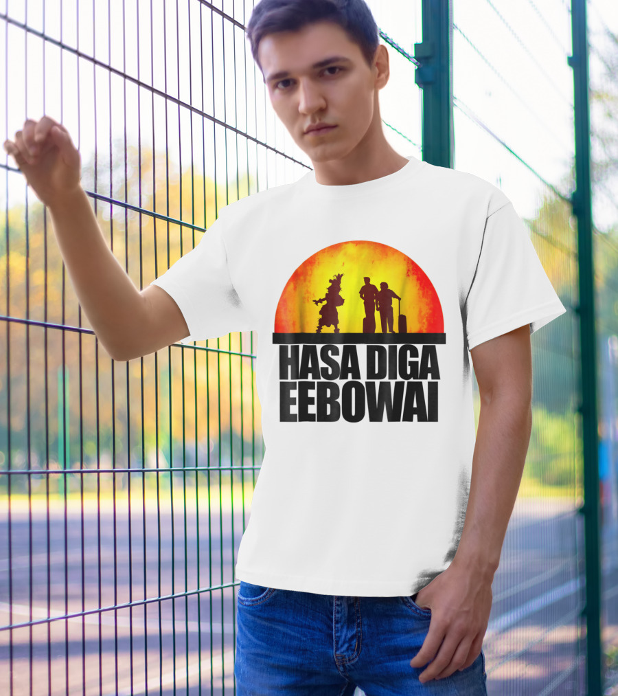 Hasa Diga Eebowai Cultural Travel Silhouette Sunset Scene T-Shirt